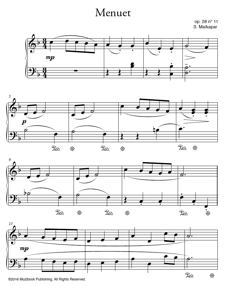Maikapar Menuet Op 28 No 111 | PDF