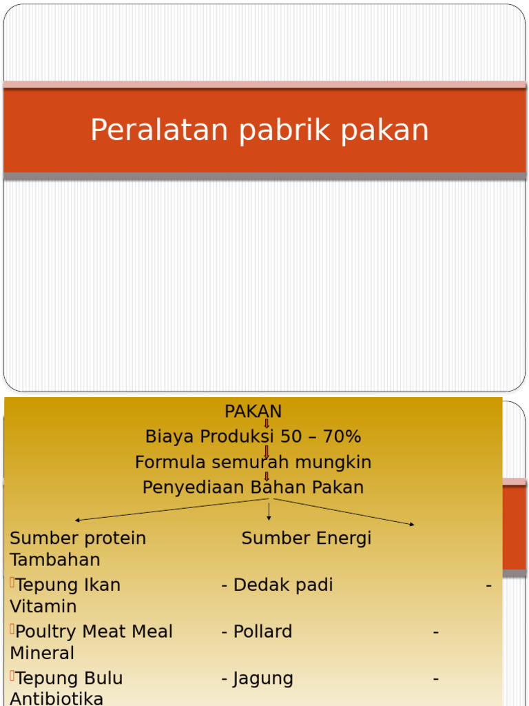 KD 3.1 Ki 4.1 Peralatan Pabrik Pakan | PDF