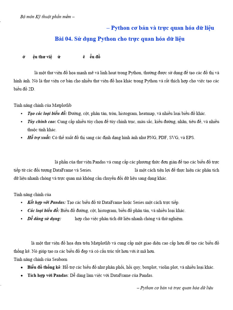 STEM - Python and Data Visualization - 04. Sử dụng Python cho trực quan hóa dữ liệu | PDF