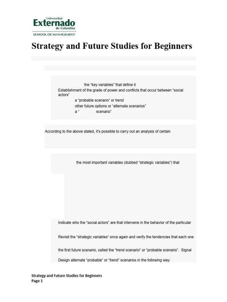 Strategy and Future Studies For Beginners | PDF