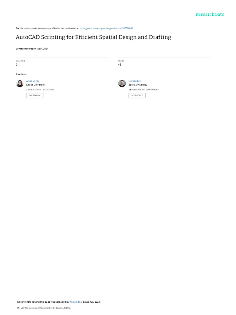 Autocad Scripting For Efficient Spatial Design and Drafting | PDF