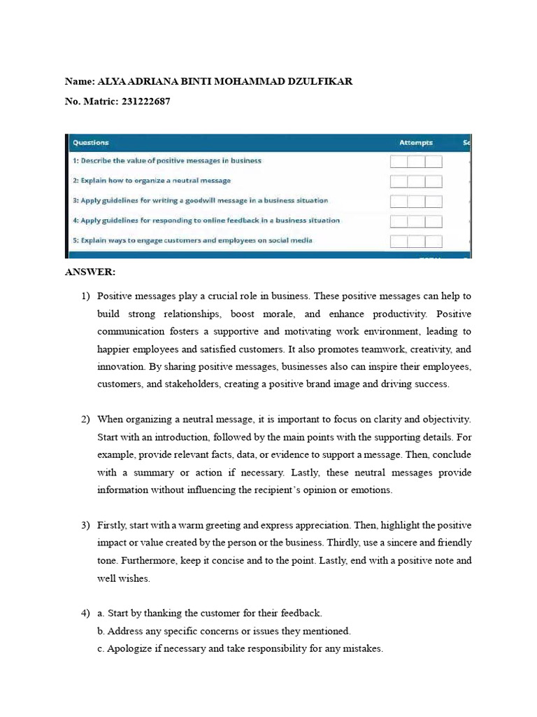 Business Communication Task | PDF