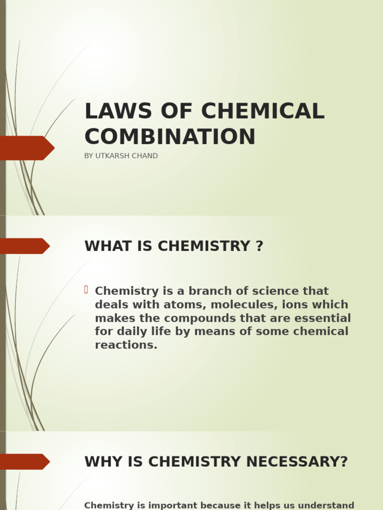 Laws of Chemical Combination | PDF