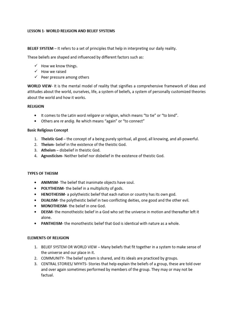 LESSON-1-WORLD-RELIGION | PDF