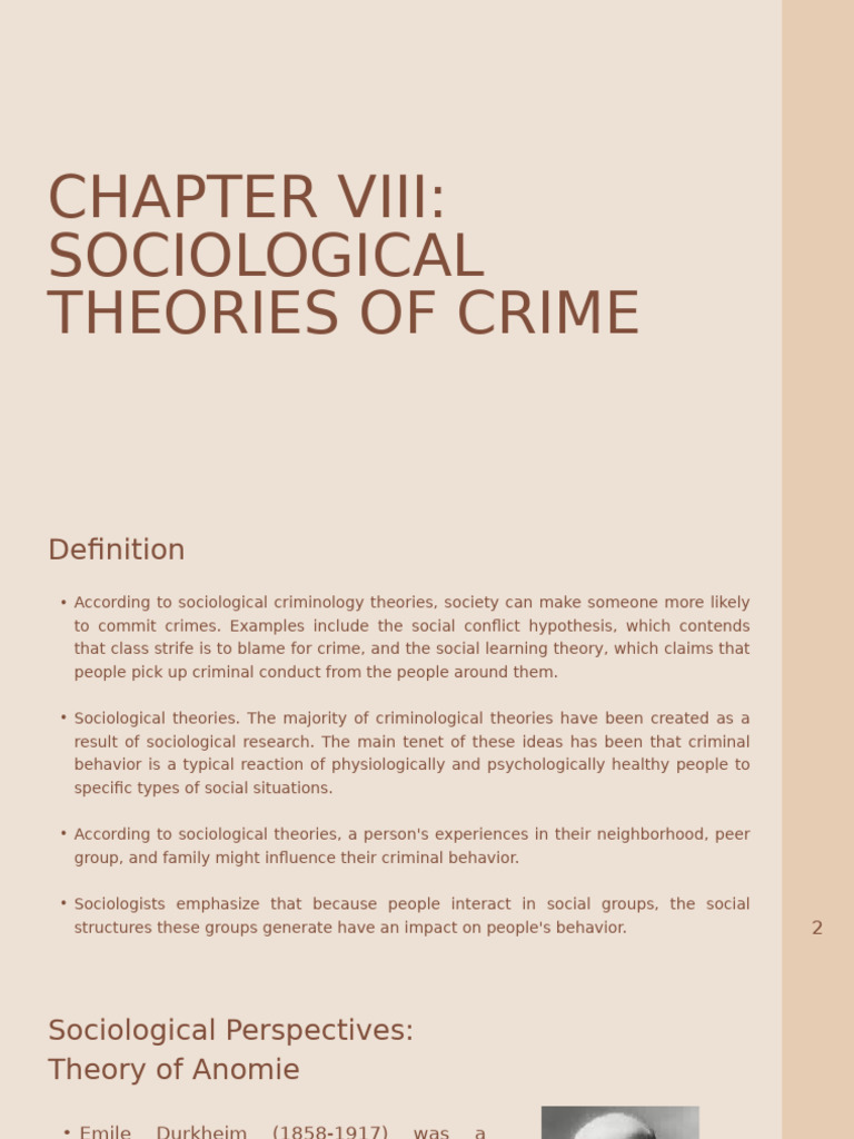SOCIOLOGICAL THEORIES OF CRIME | PDF