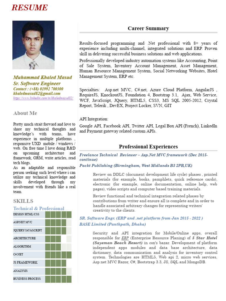 KhaledMasud Rajib CV | PDF | J Query | Computers