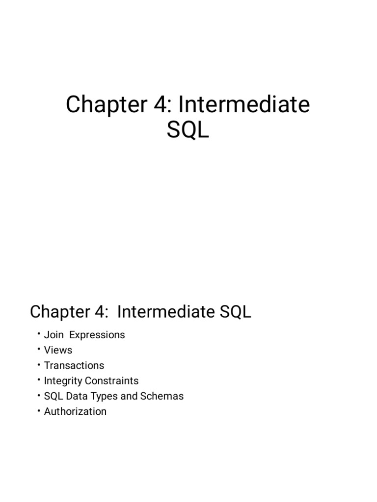 Ch4intermediate SQL | PDF