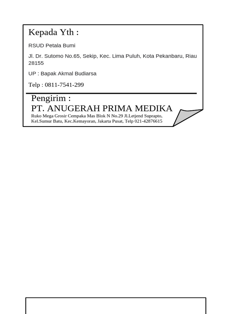 Draft Alamat Kirim Berkas | PDF