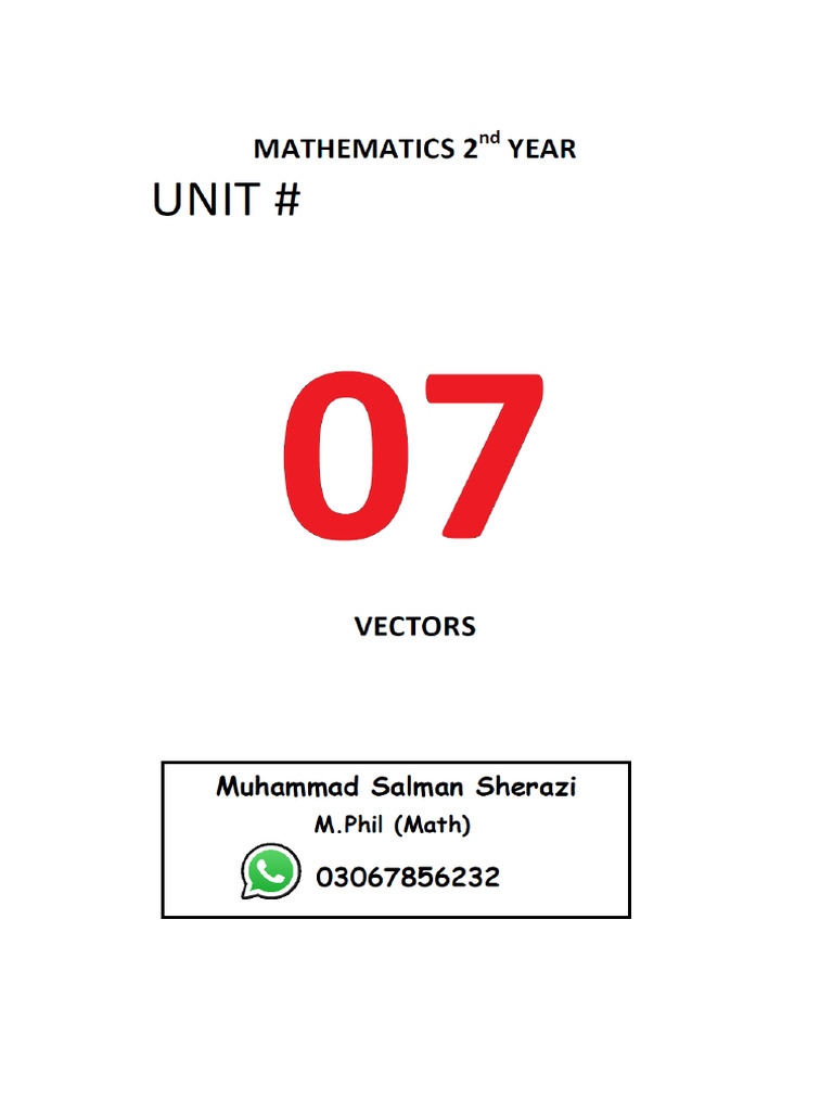 Unit 7 (2nd Year Math) | PDF