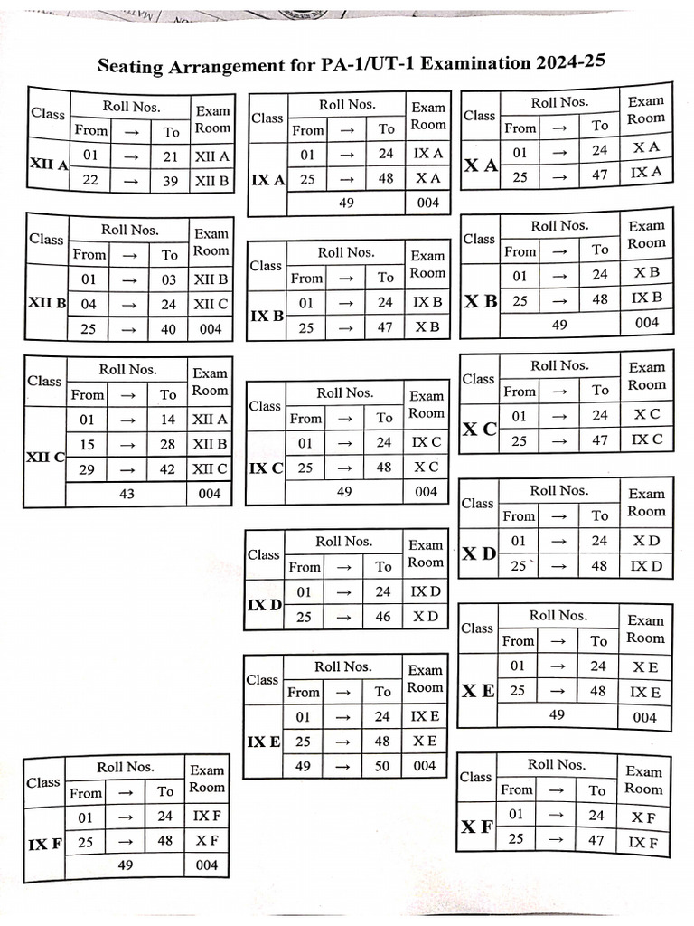 Seating Arrangement For Students | PDF