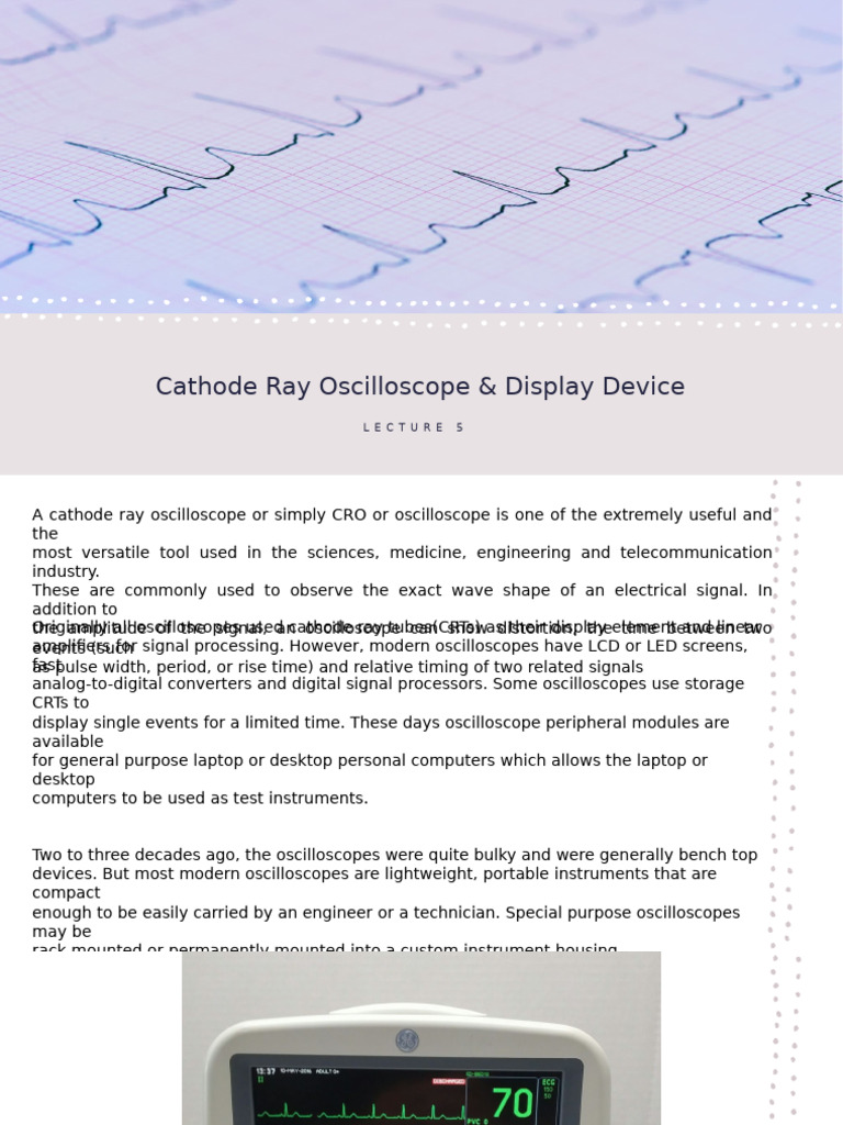 Cathode Ray Oscilloscopes LEC 5 | PDF