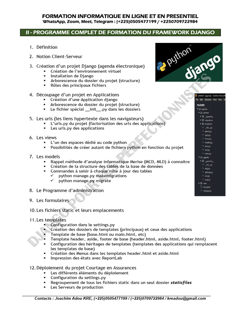 Programme de Formation Complete Django | PDF