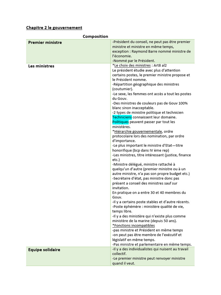 Chapitre 2 le gouvernement | PDF