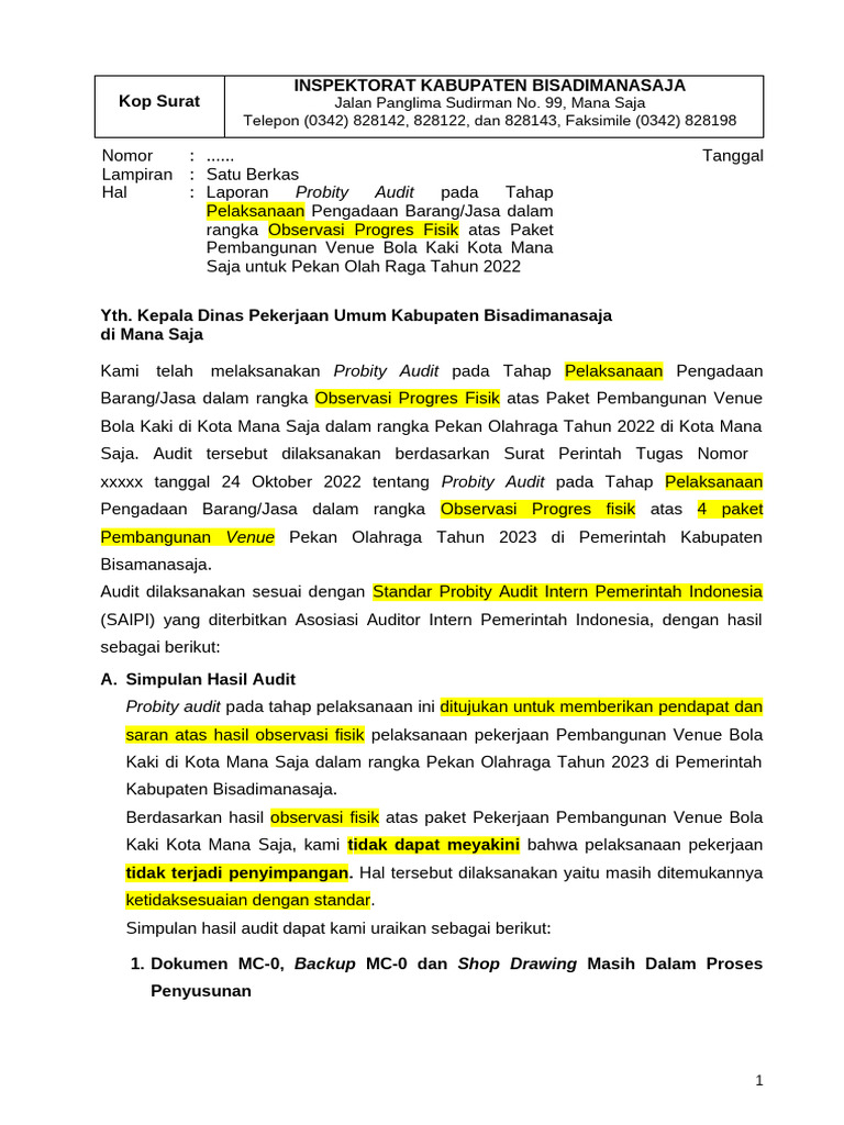 Contoh - Laporan | PDF