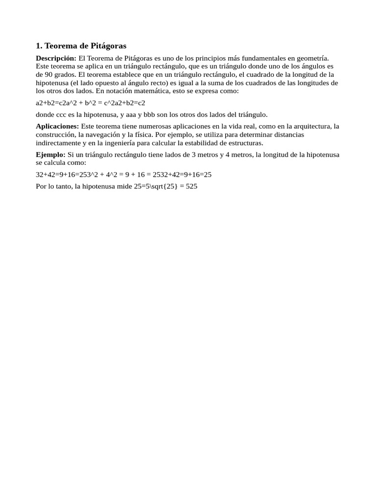 Teorema de Pitagoras | PDF
