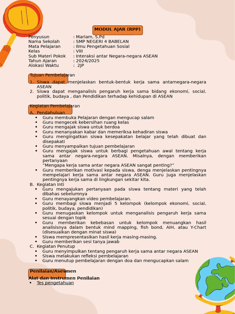 MODUL AJAR Menganalisis Interaksi (Bentuk2 Kerjasama) Antar Negara ...