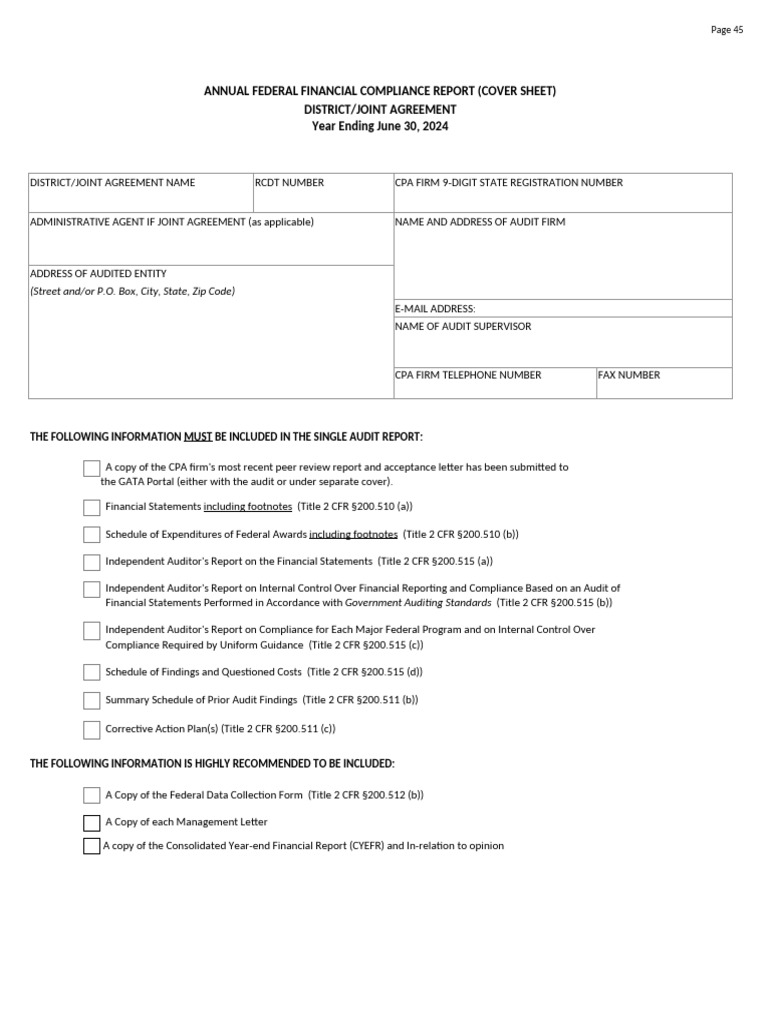 Single Audit Workpapers | PDF