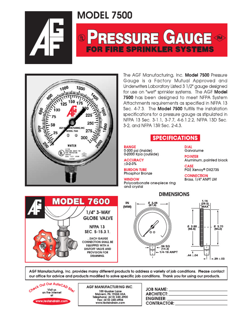 Pressure Gauge AGF | PDF