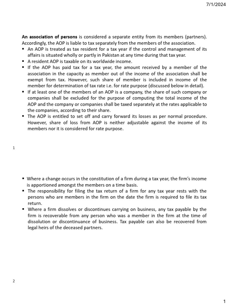 An Association of Persons: Firm's | PDF