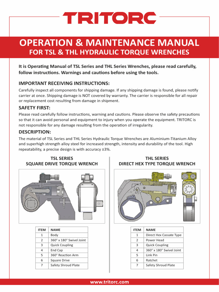 Torque Wrench Operation Manual | PDF