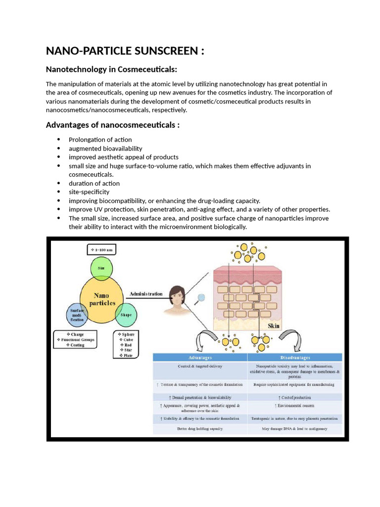 Nano Sunscreen | PDF