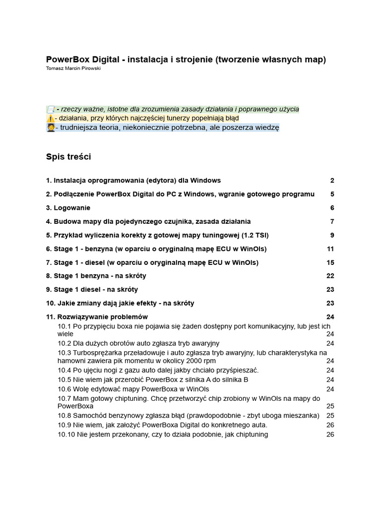 PowerBox Digital - Instalacja I Strojenie (Tworzenie Własnych Map) | PDF
