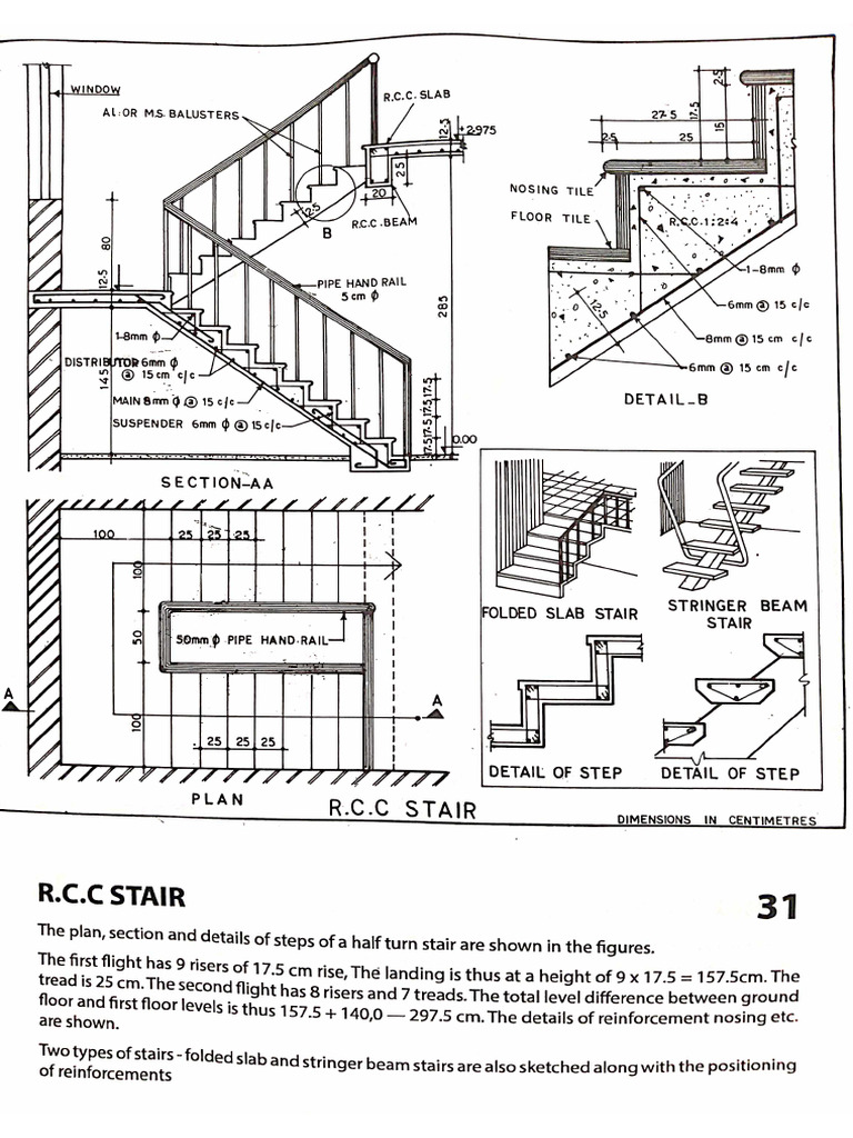 Mod 01 - DWG 01 - R.C.C Stair | PDF