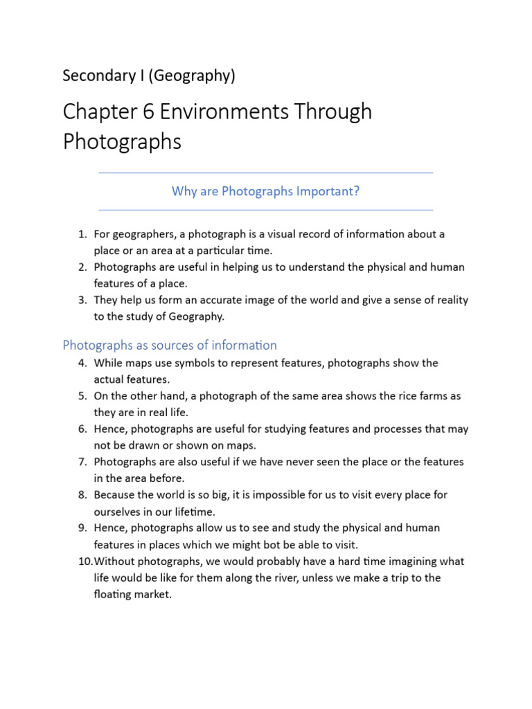 Chapter 6 Notes (Geograph S1) | PDF