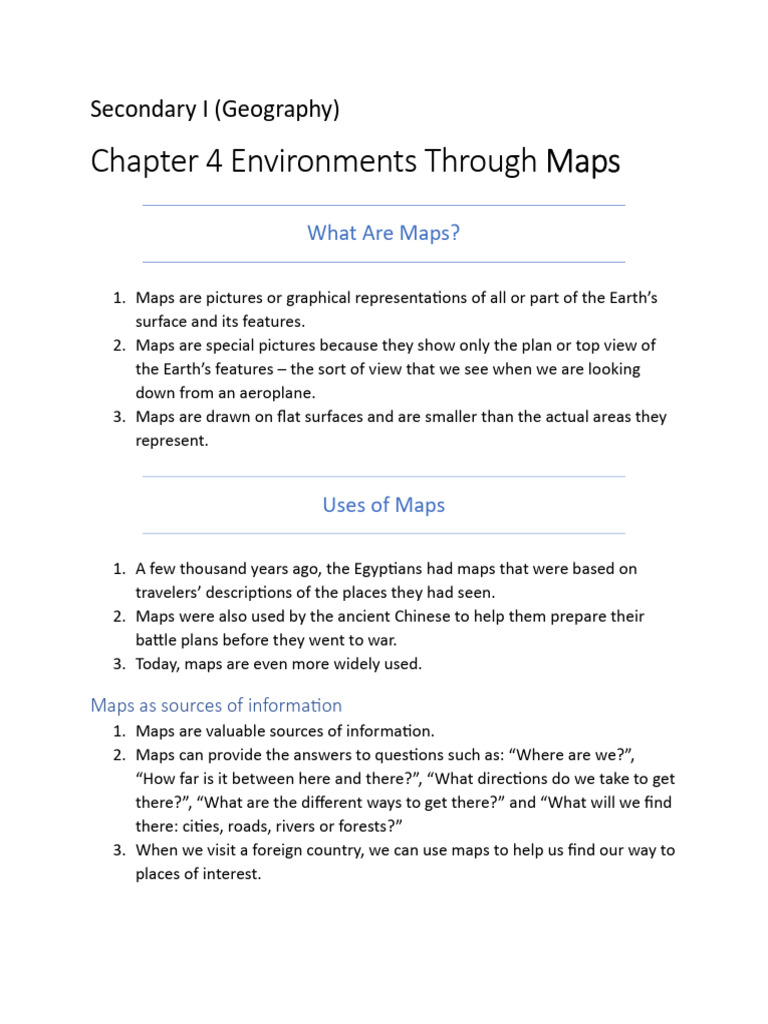 Chapter 4 Notes (Geography S1) | PDF