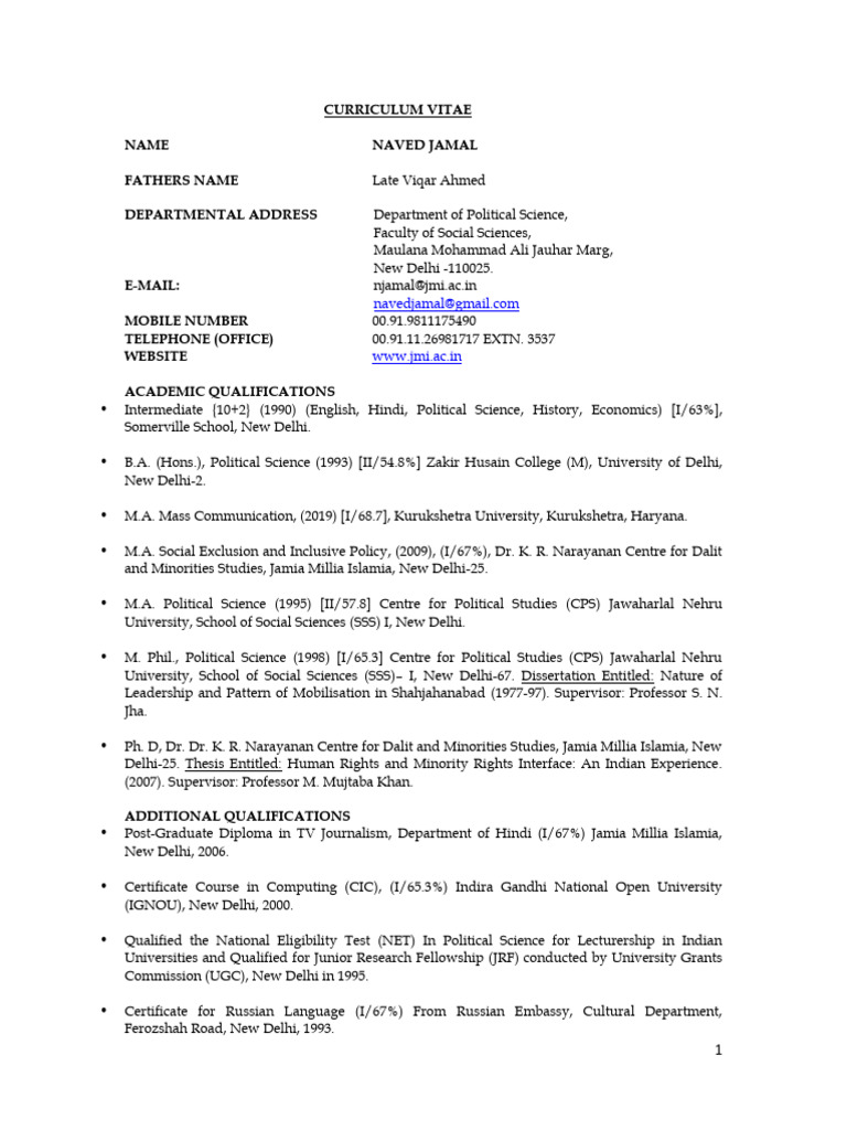 Njamal CV | PDF