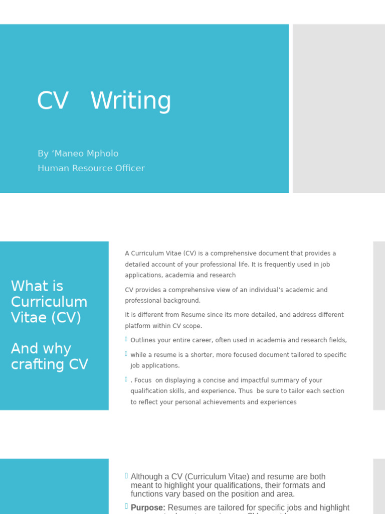 CV Writing Presentation | PDF