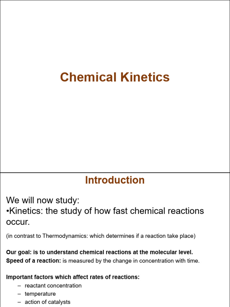 Chemical Kinetics - Notes | PDF