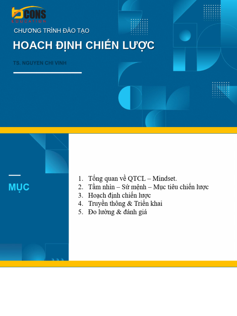 Bcons - 2023 - Hoach Dinh Chien Luoc | PDF