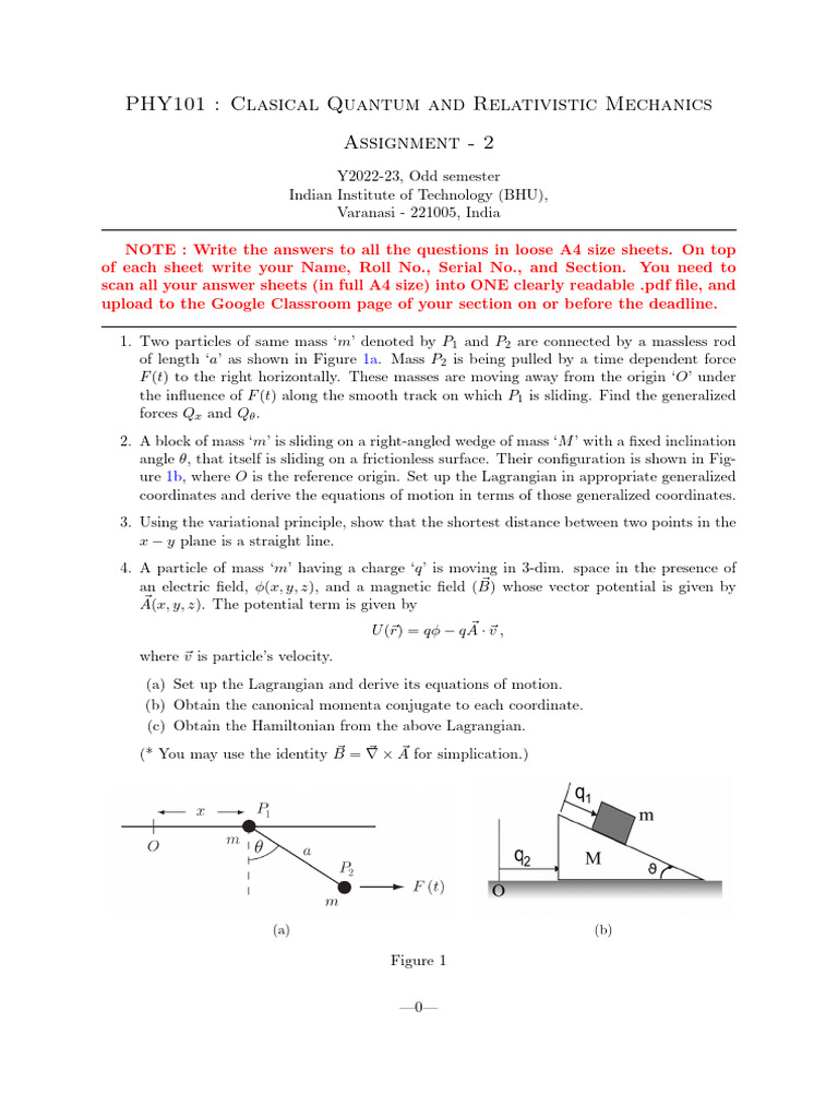 Phy101 2022-23 Odd Assgn2 | PDF