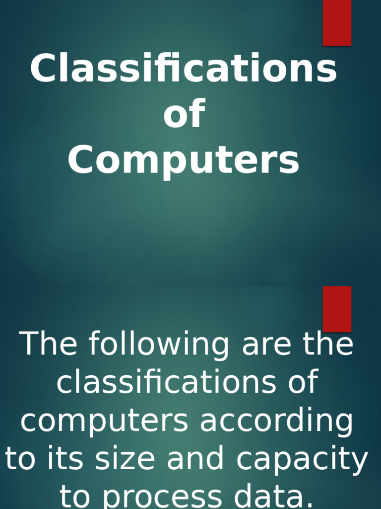 3 Classifications of Computers 2 | PDF