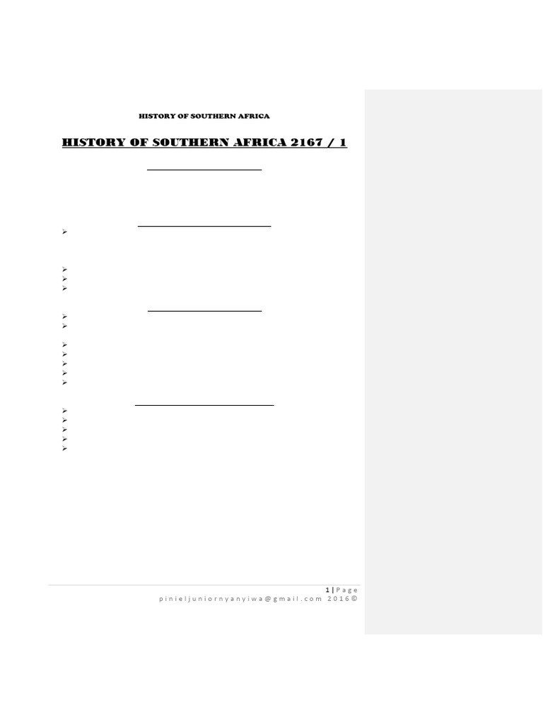 History of Southern Africa | PDF