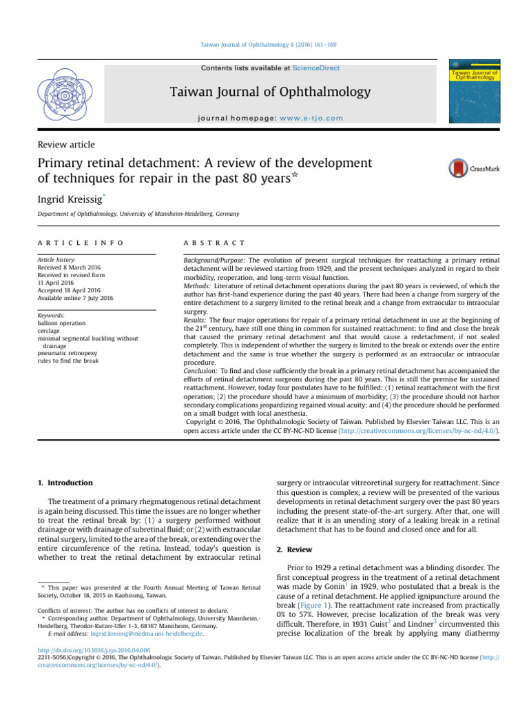 Primary Retinal Detachment A Review of The Develop | PDF Primary Retinal Detachment A Review of The Develop | PDF