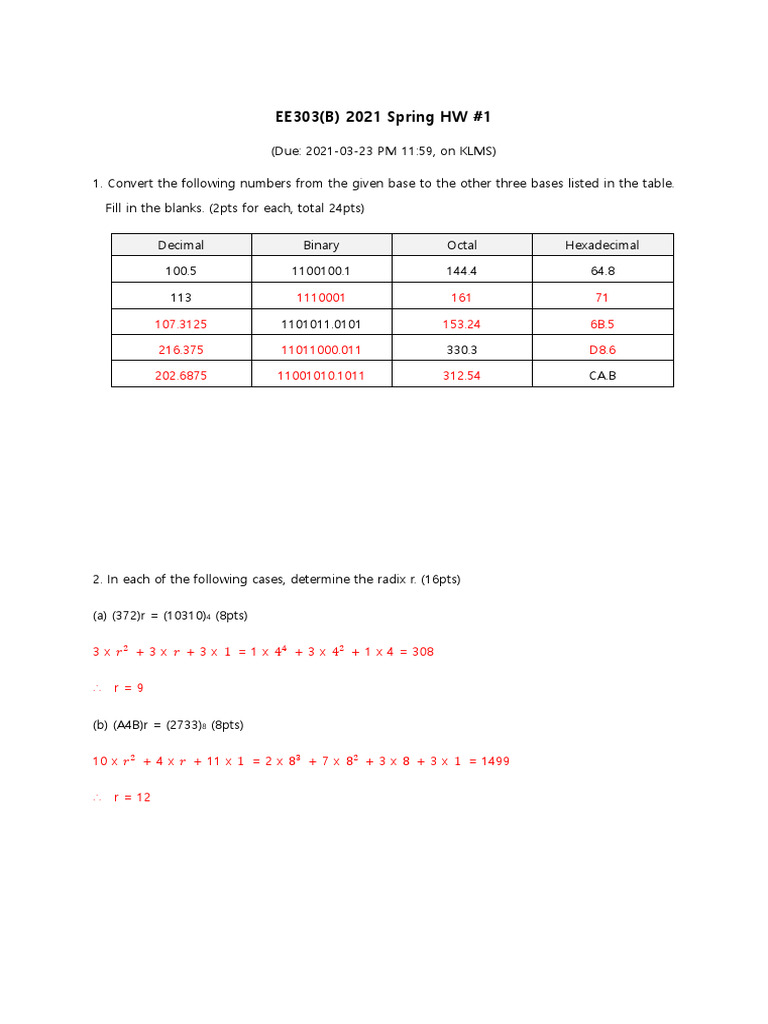 (EE303 (B) ) HW1 - Solution | PDF | Notation | Teaching Methods & Materials