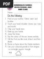 Baby Class Holiday Work Term 3 2023 | PDF