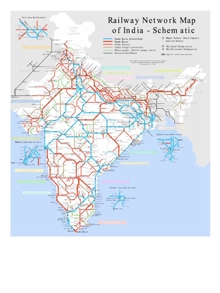 Railway Network Map of India | PDF