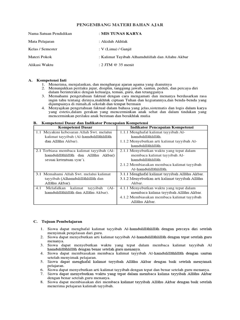 Materi Ajar, LKPD. Media Pembelajaran, Instrumen Penilaian | PDF