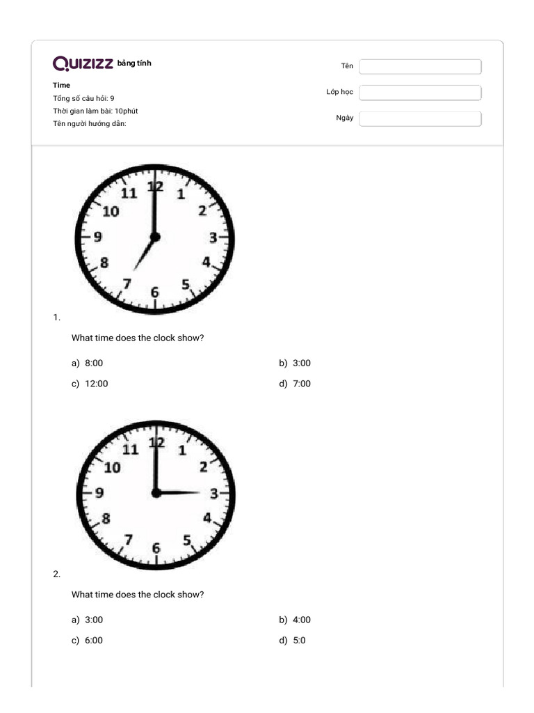 Quizizz - Time | PDF