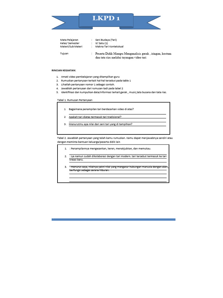 LKPD Senbud Gita | PDF