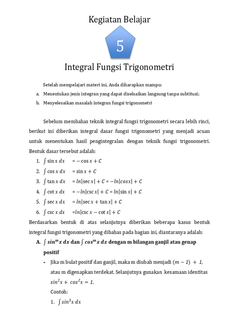 P4-Integral Fungsi Trigonometri | PDF
