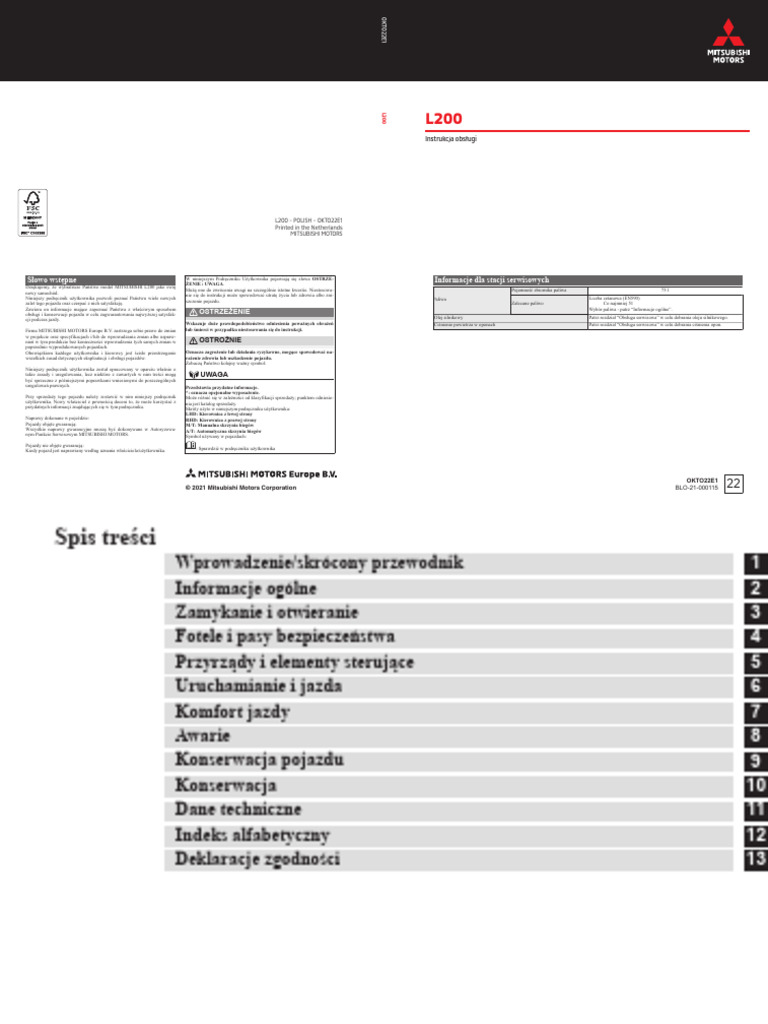 Mitsubishi L200 | PDF
