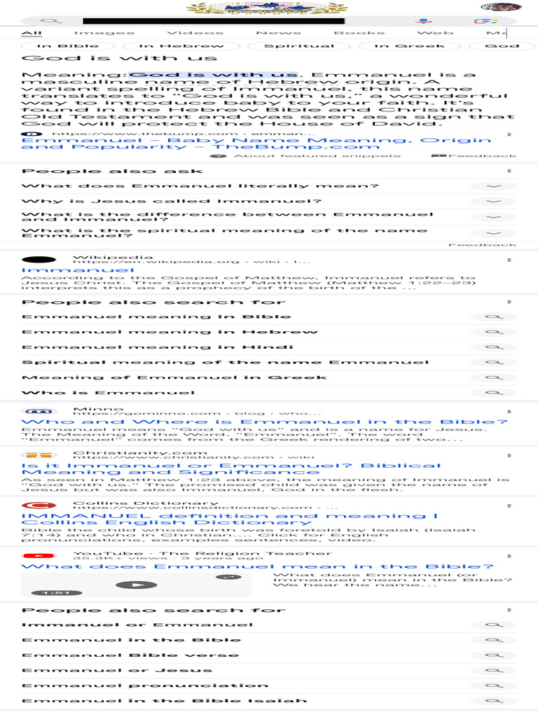 Emmanuel Meaning - Google Search | PDF