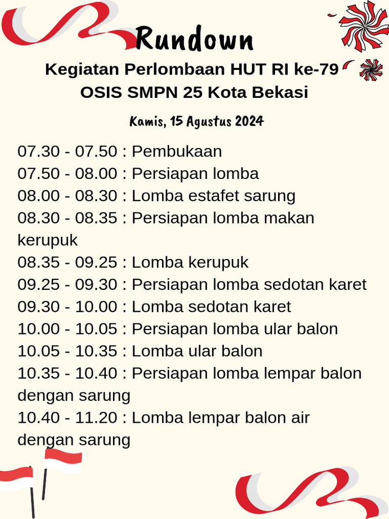 Rundown Kegiatan Perlomba Hut Ri PDF | PDF