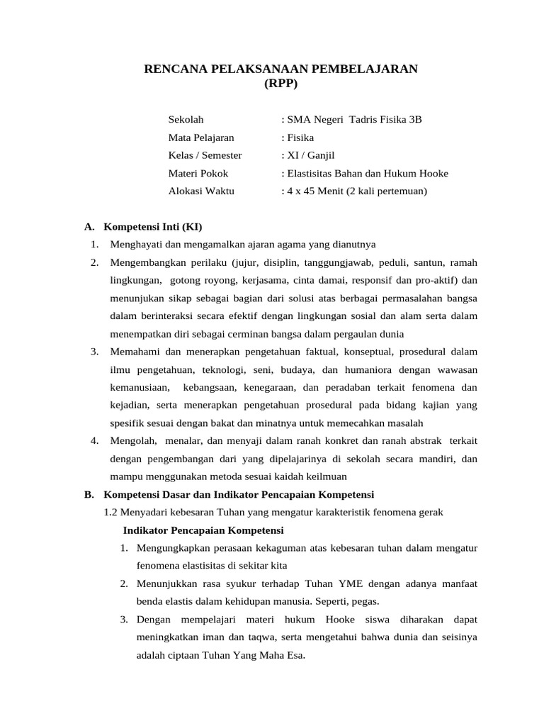 Contoh RPP Metode Problem Based Learning | PDF | Science & Mathematics ...