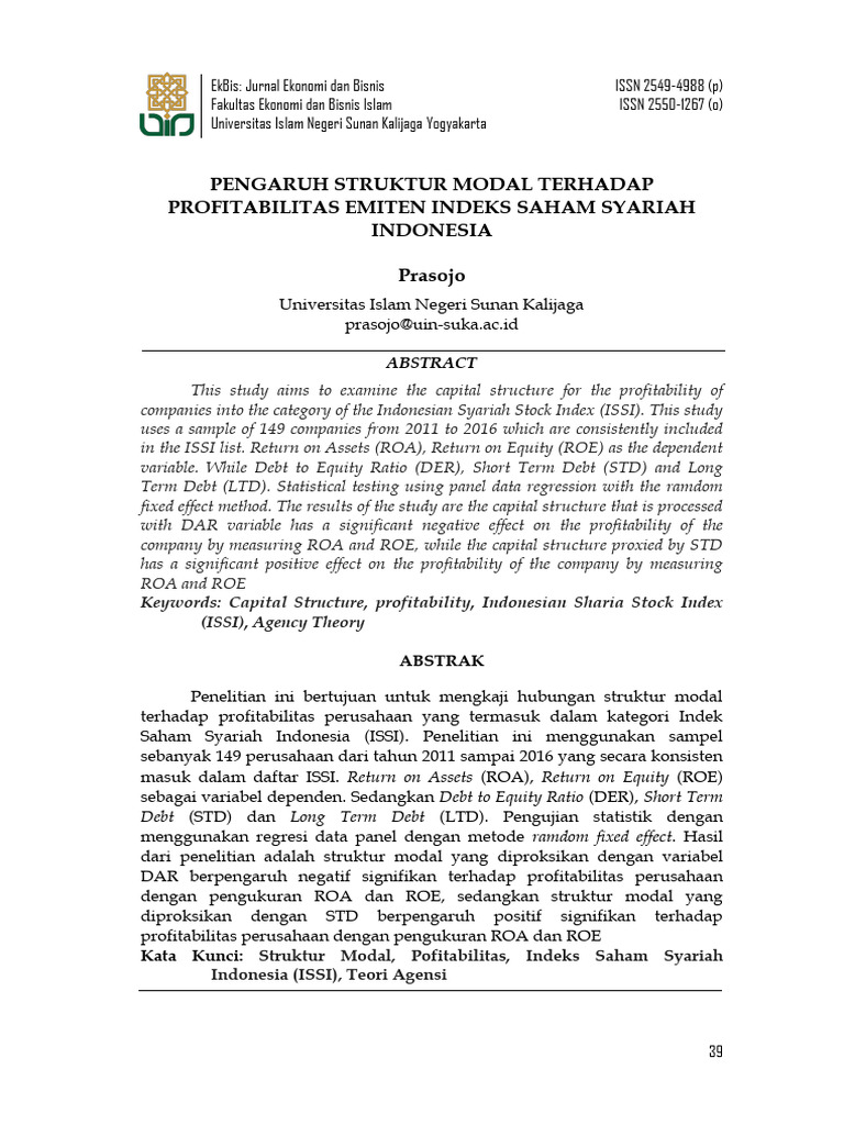 Pengaruh Struktur Modal Terhadap Profita c2b22f45 | PDF