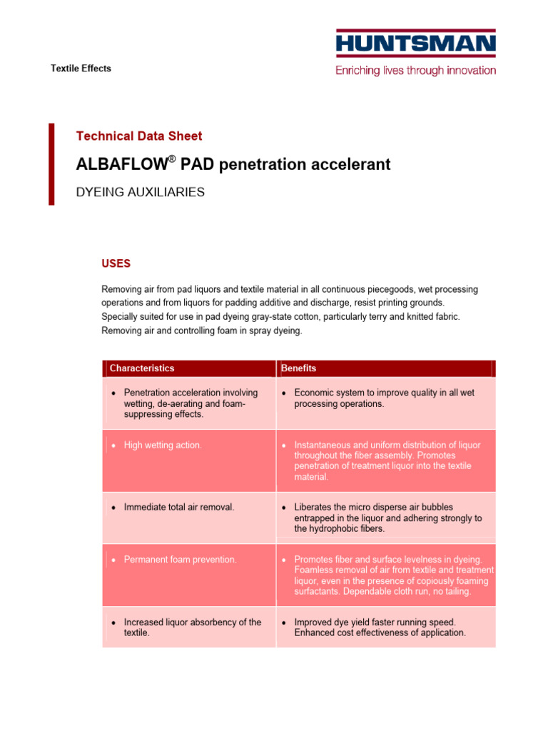 Albaflow Pad TDS | PDF